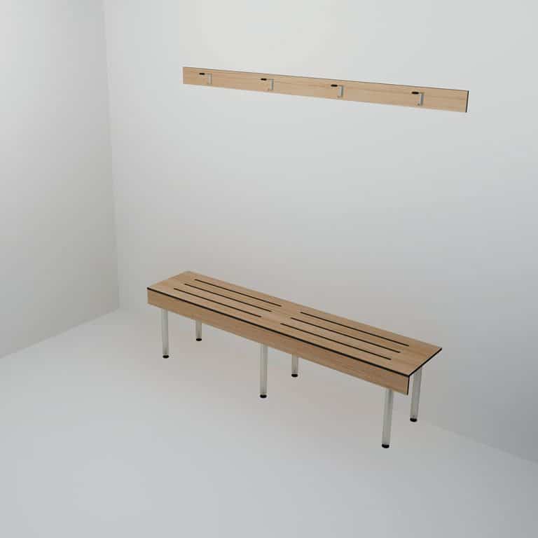 Bench Seating – Wall with Coat Rail (BSW-C) - Duracube