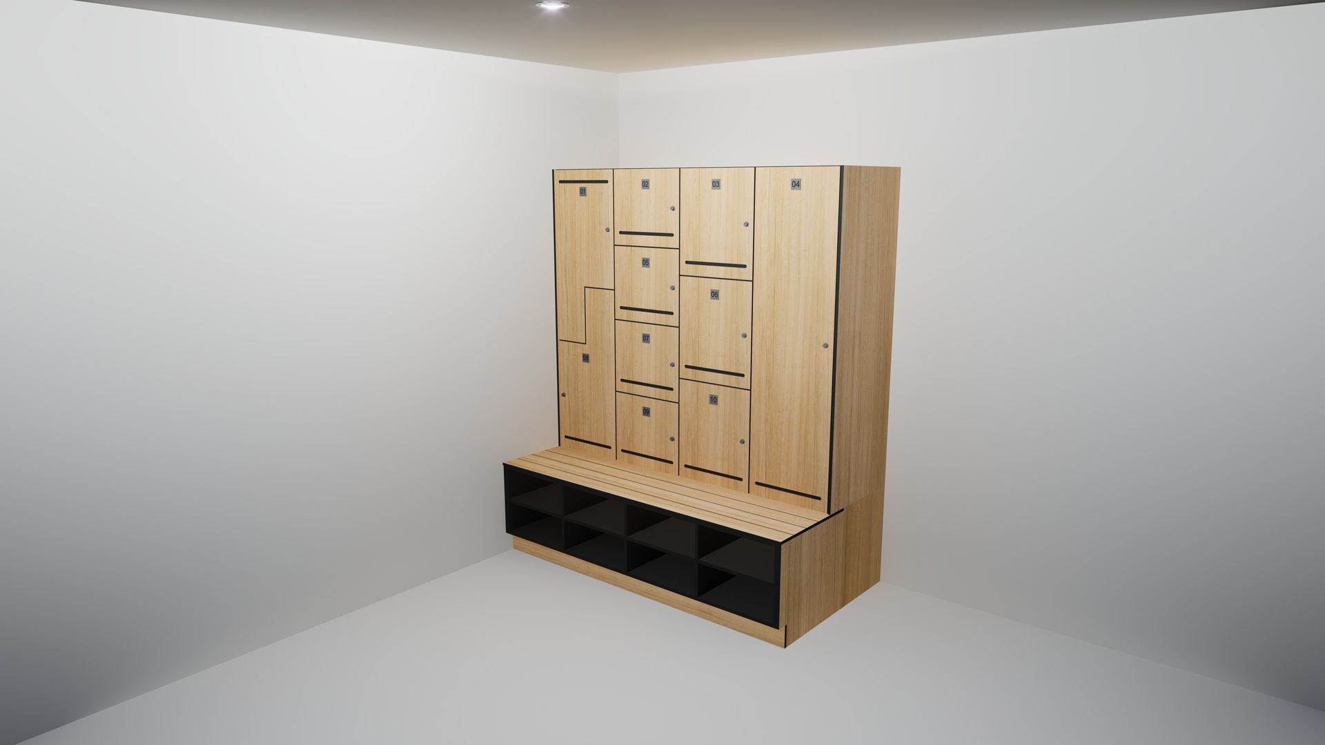 Shoe Box Seating Mounted Lockers (LSBSM) | DuraCube